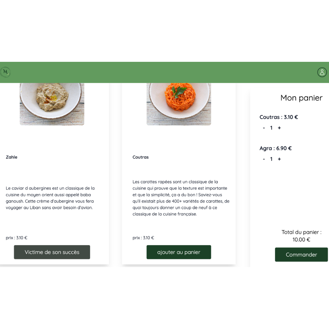 Commander vos repas – Mamossa